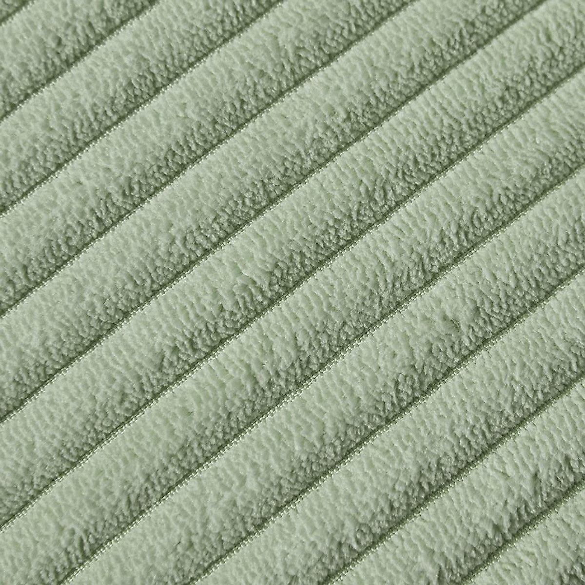 Fancy Homi Pack of 2 Sage Green Lumbar Decorative Throw Pillow Covers with Pom-poms, Soft Corduroy Solid Rectangle Cushion Cases Set for Couch Sofa Bedroom Car Living Room (12x20 Inch/30x50 cm)