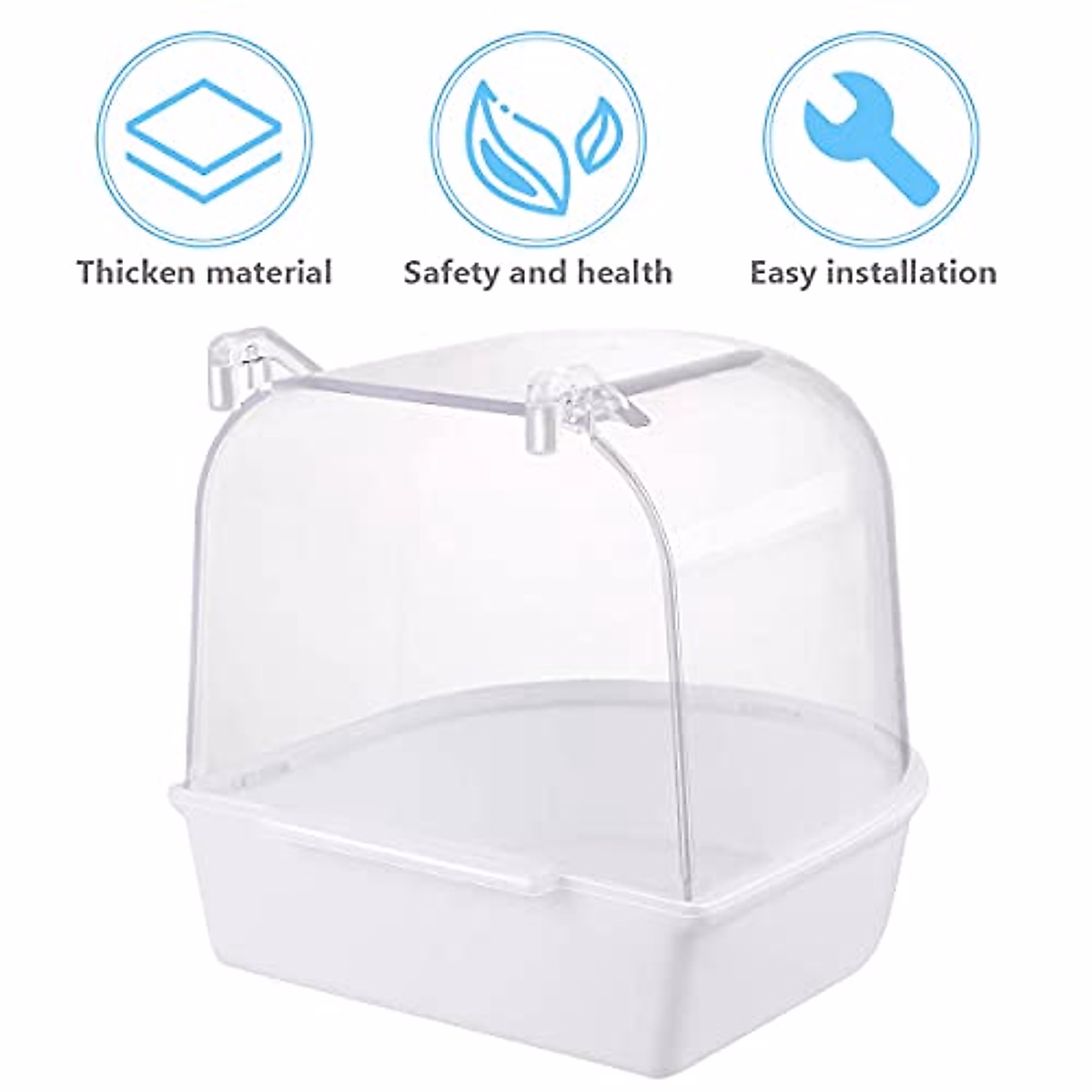 UEETEK Caged Bird Bath - Bird Cage Parrot Supplies Bathing Tub for Small Brids Canary Budgies Parrot (Random Color)