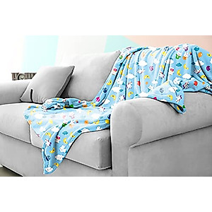 Bambino Velvet Dreams Blankie - Ultra Soft Super Plush Fleece Throw Blanket (60"x50") Blue