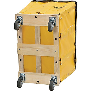 Global Industrial 8 Bushel, Yellow Vinyl Basket Bulk Truck, Unassembled, 34"L x 22"W x 30-1/2"H