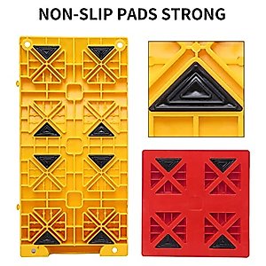 Homeon Wheels Camper Leveling Blocks, One Top Tire Saver Ramp and 9 Pack Interlocking Leveling Blocks with Carrying Bag, Heavy Duty Rv Leveling Blocks and Chocks Anti-Slip Pads Design (WH-201)