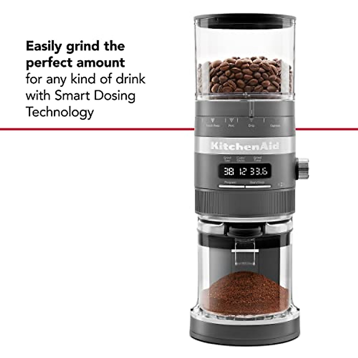 KitchenAid Burr Coffee Grinder - KCG8433, Charcoal Grey, 10 Oz