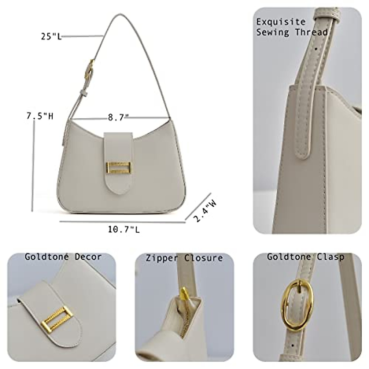 Women’s Shoulder Bag Hobo Handbags Small Purse Tote Clutch Handbag With Adjustable Strap…