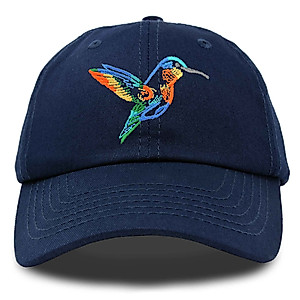 DALIX Hummingbird Hat Baseball Cap Nature Wildlife Birdwatcher Gift Navy Blue