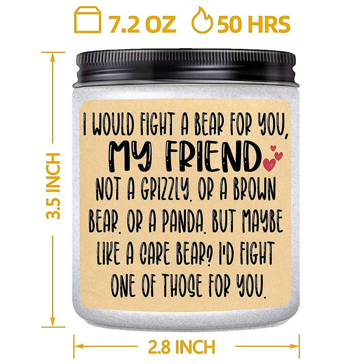 AharHora Friend Gifts for Women, Natural Soy Wax Candles Funny Gifts for Friend, Friendship Gifts for Women Friends, Birthday Gifts for Friend - Friendship Candles