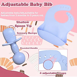 Baby Led Weaning Supplies, 16Pack Silicone Baby Feeding Set Baby Feeding Supplies Baby Eating upplies Infant Self Eating Utensil Set with Suction Bowls Plates Bibs Cups Spoons and Forks - 6+ Months