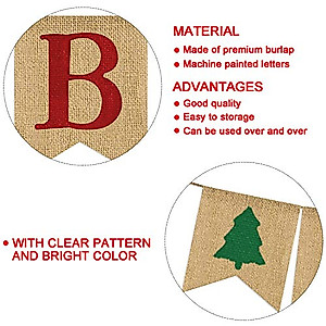 Partyprops Be Merry Burlap Banner | Christmas Burlap Banner | Christmas Tree Garland | Holiday Bunting | Home Garden Indoor Outdoor Banner | Natural Burlap Banner | Christmas Decor Decorations