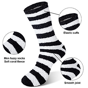 YSense 6 Pairs Mens Fuzzy Socks Winter Slipper Fleece Socks Men