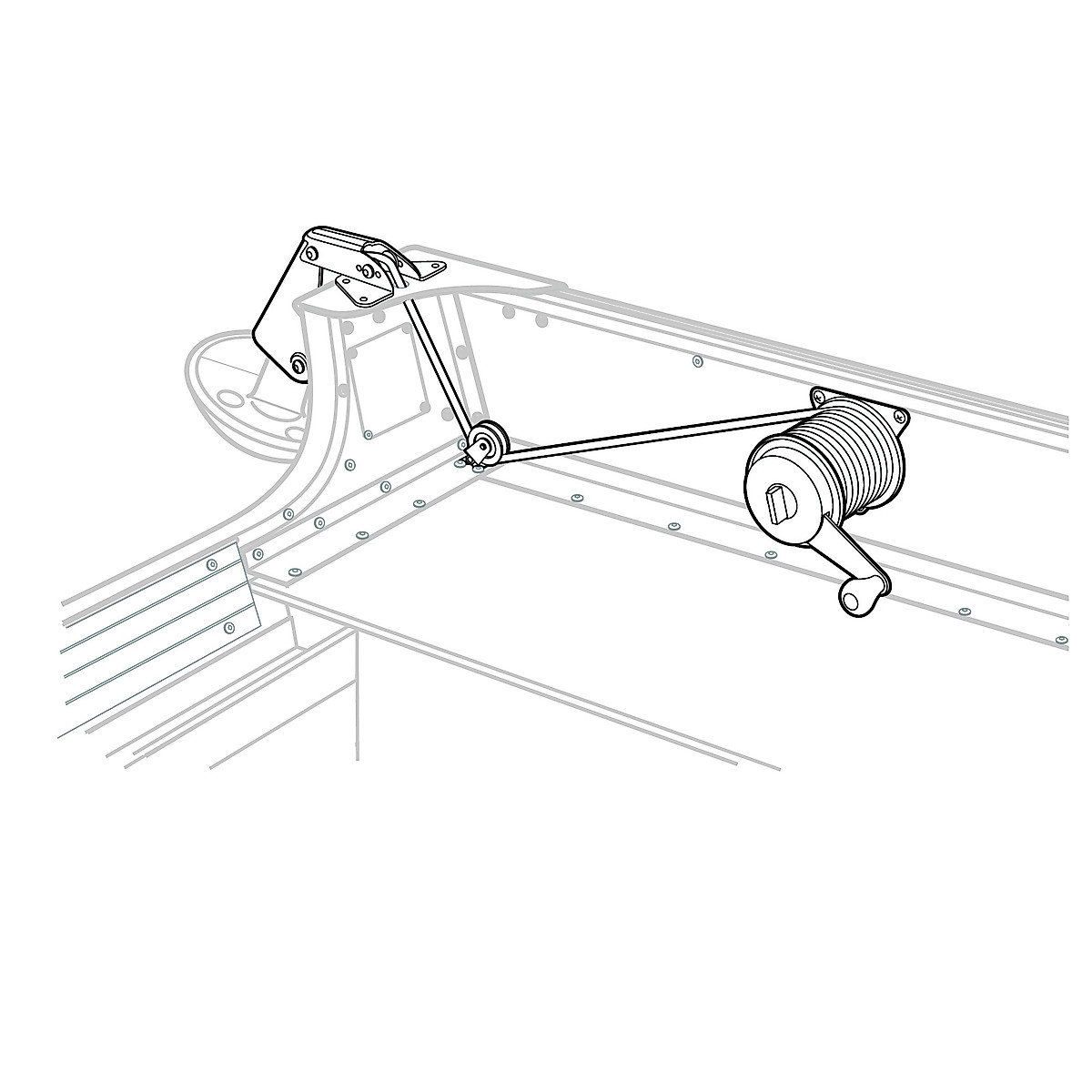 Attwood 13710-4 Anchor Lift System, Lifts and Drops Anchor, Heavy-Gauge Steel, Self-Lubricating Nylon Wheels