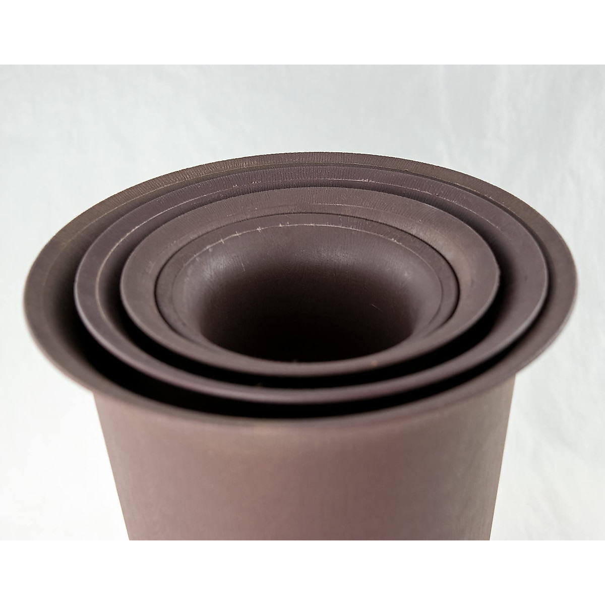 Calibonsai 4 Mix Round Cascade Plastic Bonsai / Succulent Pot & Orchid Planter 4.25 inch , 5.25 inch , 6.5 inch , 7.75 inch - Tan Color