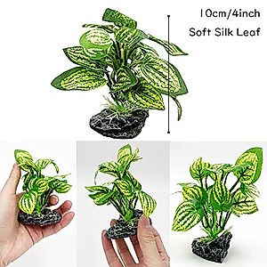 Smoothedo-Pets Aquarium Plants Betta Fish Tank Decorations 4inch/Small Size Soft Silk Artificial Plant Goldfish Waterscape Fish Hides Snake Tank/Reptiles Plants