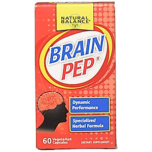 Natural Balance Brain Pep | Brain Function Supplement with Ginkgo Biloba, Kola Nut | Helps Support Improved Memory, Focus & Mental Clarity | 60 Capsules