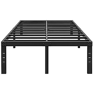 ALDRICH 18 Inch Metal King Size Bed Frame - Black Basic Anti Squeak Steel Slats Platform, Easy Assembly Heavy Duty Noise Free Bedframes, No Box Spring Needed