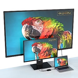 USB 3.0 to Dual HDMI Adapter - 4K+4K 60Hz Ultra HD - Built-in DisplayLink DL6950 Chip - Extend Screen to Multiple Monitor TV Compatible with Windows,Mac OS,Android,Chrome OS,Ubuntu(HDMI+HDMI)