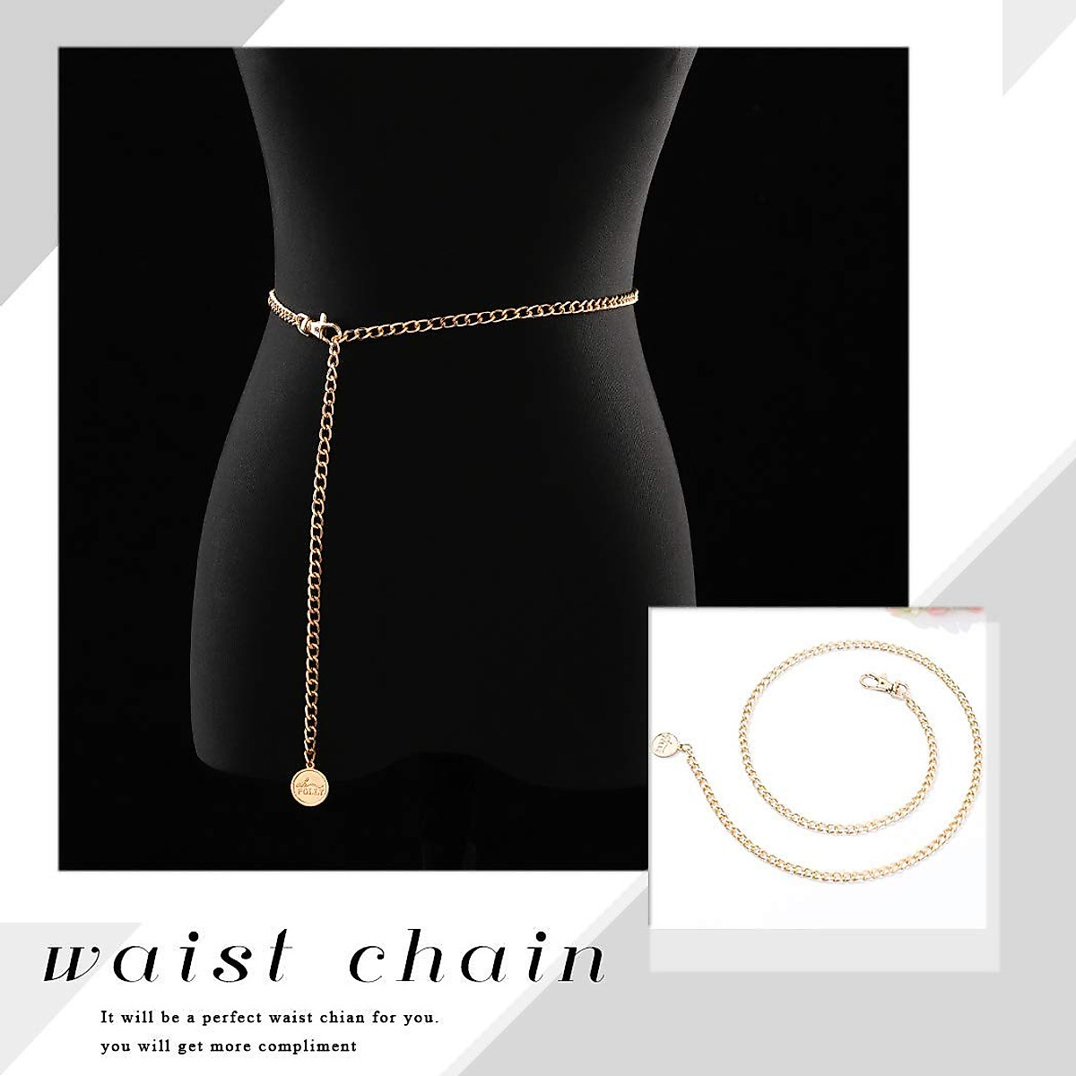 COSYDAYS Gold Chain belt Waist Belts Chain Belly Body Chain for Women