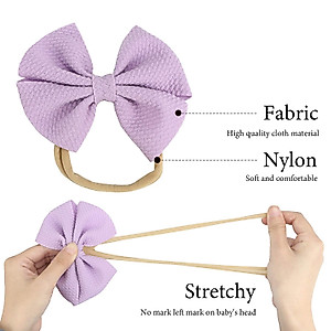 MEEDEE 20 Pack Nylon Headbands: Newborn Bows, Large Baby Bows, Photography Hair Accessories for Infants and Little Girls