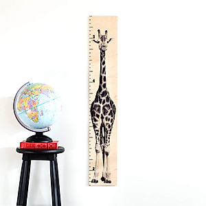 Headwaters Studio Animals Growth Chart for Kids - Baby Height Chart Height Tracker Kids Wooden Growth Chart for Wall Grow Chart Height Chart for Kids Safari Nursery, Tall Giraffe-46 x75 x.25