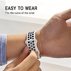 6 Pack Sport Bands Compatible with Apple Watch Band 38mm 40mm 41mm 42mm 44mm 45mm 49mm for Men Women, Soft Silicone Waterproof Replacement Band for iWatch Bands Series 8 7 6 5 4 3 2 1 SE/Ultra, Nike