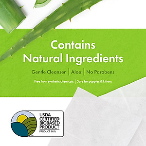Petkin Plant-Based EyeWipes, 80 Wipes, 2 Pack - Biobased & Sustainable Pet Eye Wipes for Dogs & Cats - Cleans Eye Area, Dirt & Tear Stains - Consciously Cleans & Conditions - Easy to Use - Unscented