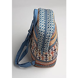 Maison d' Hermine Backpack Cotton Shoulder Backpack with Small Pouch Lightweight Bag for Travel Work Beach Perfect for Women & Men (Ikat - Ikatan)