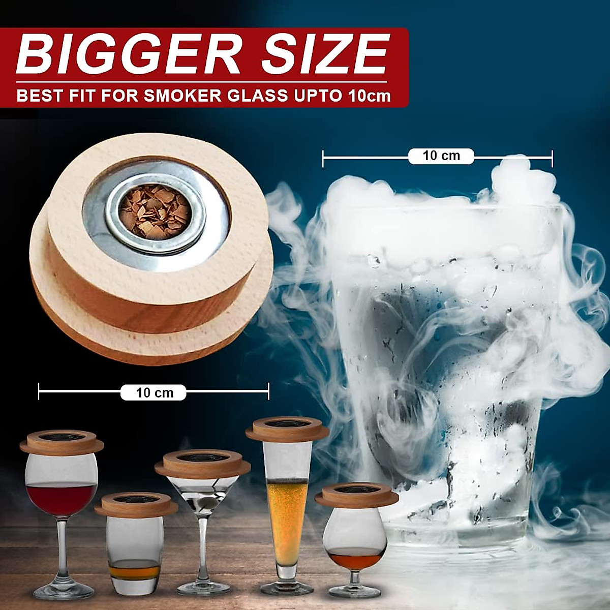 WONKYWARE Cocktail Smoker Kit with Torch Old Fashioned Drink Smoker kit with 6 Flavors Wood Chips for Bourbon Cocktail Smoker, Whiskey Smoker Infuser kit for Father, Husband, Friends (No Butane)