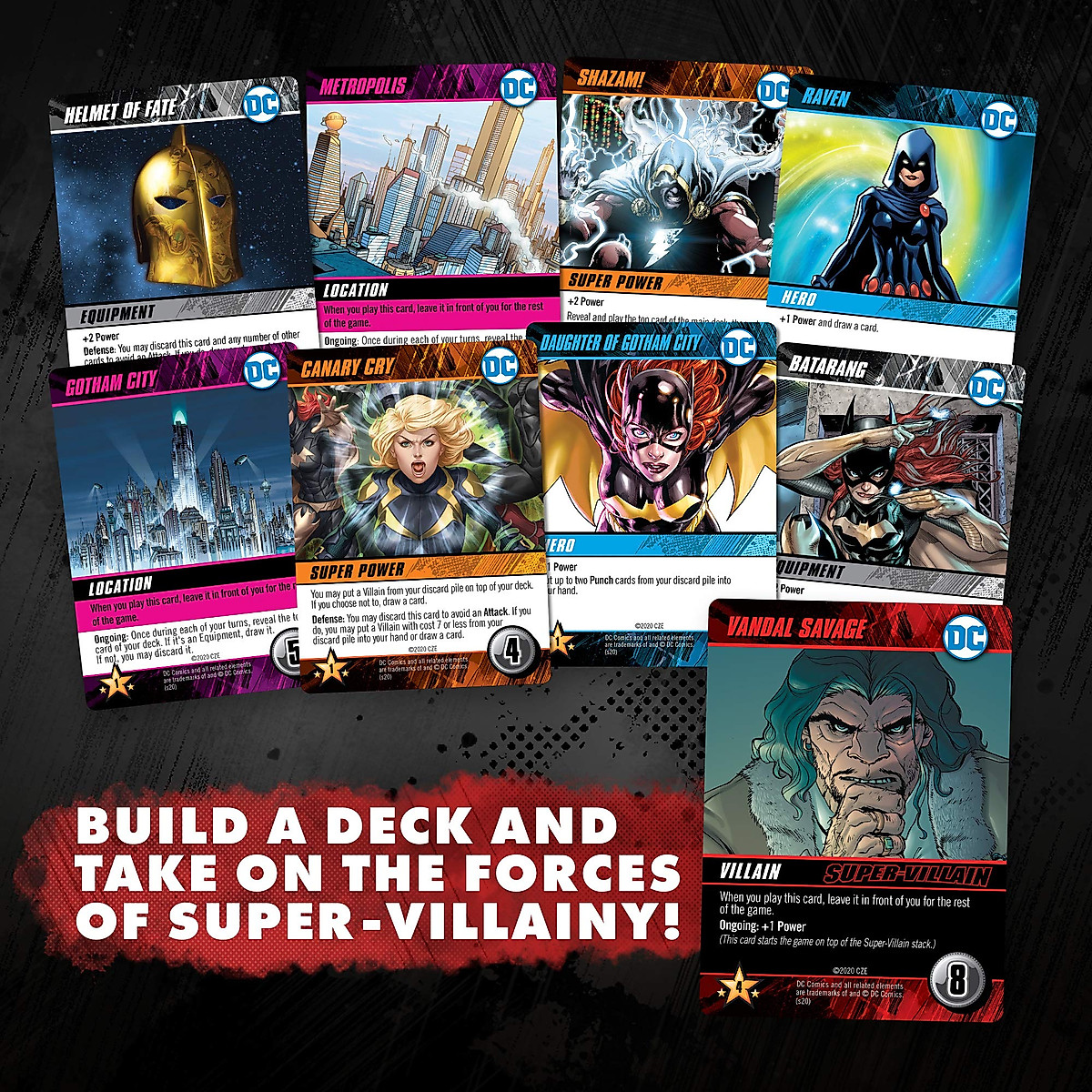 DC Deck-Building Game: Heroes Unite- Play as Hawkman, Nightwing,and Bat Girl from the DC Multiverse- Super Hero Board Game- For 2 to 5 Players - Ages 15+