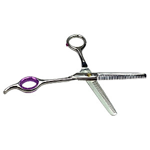 HTS 185T2 Double-Side Polished Chrome Stainless Steel Barber Thinning Shears - Expensive Version