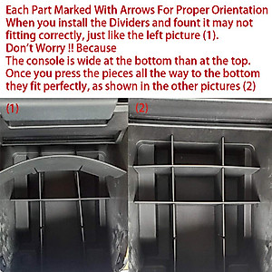 EDBETOS Center Console Organizer Insert Dividers Compatible with Ford F150 Accessories 2015 2016-2019 2020 F-150 Armrest Interlock Secondary Storage ABS Material, Full Console w/Bucket Seats ONLY