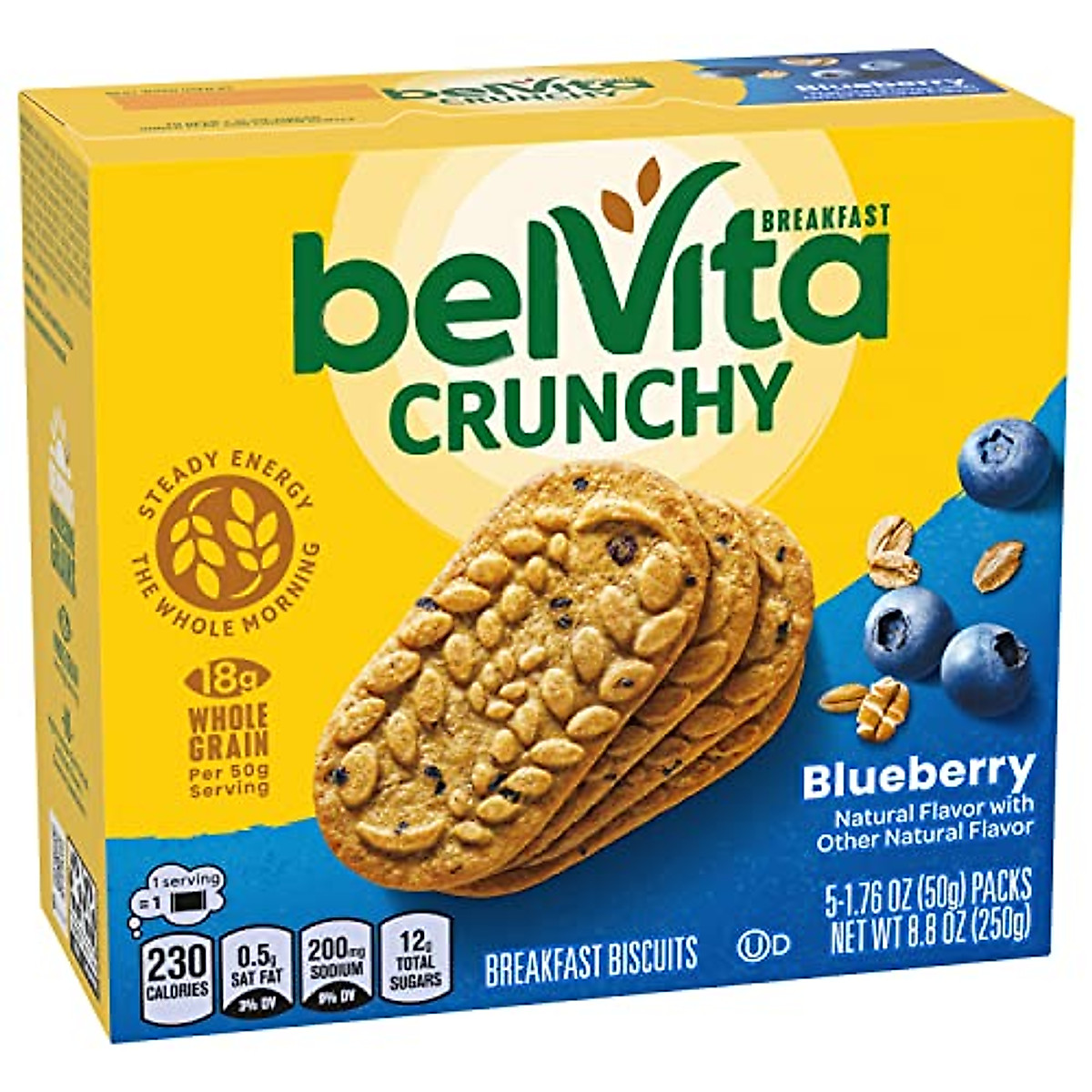 belVita Blueberry Breakfast Biscuits, 30 Total Packs, 5 Count(Pack of 6)