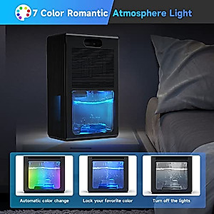 SIMSEN 95oz Dehumidifiers for Home, 8000 Cubic Feet(800 sq ft) Quiet Dehumidifier for Home with Drain Hose and 2 Working Modes, Portable Small Dehumidifiers for Bedroom Bathroom Basements Closet RV