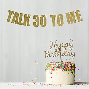 Pre-Strung Talk 30 To Me Banner - Dirty 30 Birthday Decorations for Her & Him , 30 Flirty and Thriving , Talk Thirty to Me , 30th Bday Decor 30 Years Birthday Banner for Women & Men - By Prazoli