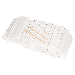 5.5 Inch 1000 Pcs Paper Wrapped Coffee Stirrers, Individually Wrapped Coffee Stirrers, Wrapped Stir Sticks Disposable Wood Coffee Sticks