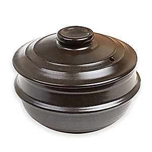 Crazy Korean Cooking Dolsot Korean Stone Bowl with Lid (No Trivet) (Size 4)