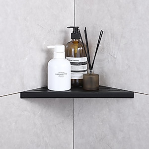 Xiarnotogi 10" Corner Shower Shelf, 2-Pack Bathroom Shelves for Tile Walls, SUS304 Stainless Steel Recessed Shower Shelf, Grout in Corner Organizer Shelves, Matte Black