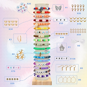QUEFE 18000pcs, 180 Colors Clay Beads, Charm Bracelet Making kit with Letter Beads Charms, Polymer Heishi Beads for Jewelry, for Crafts Christmas Gifts