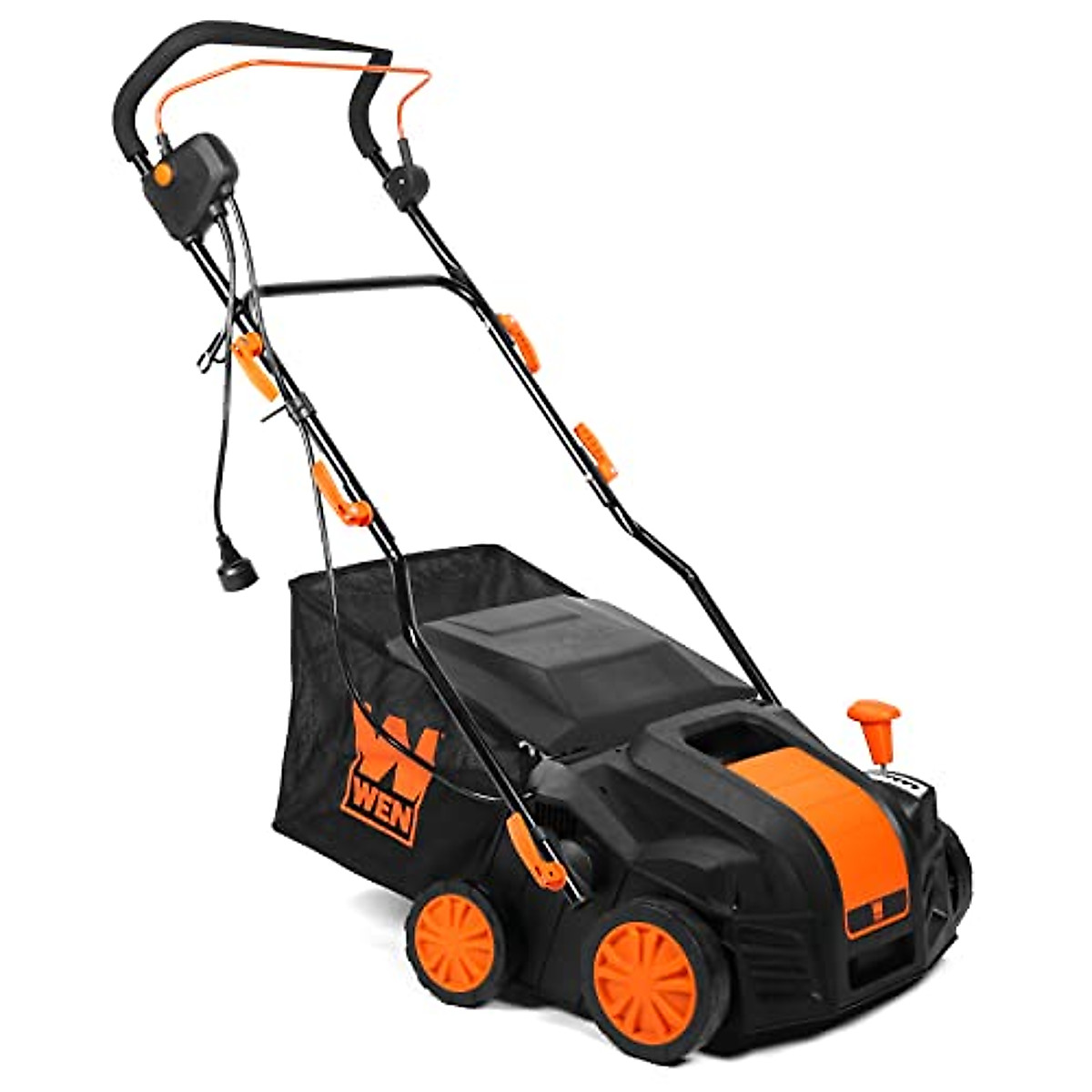 WEN DT1516 16-Inch 15-Amp 2-in-1 Electric Dethatcher and Scarifier with Collection Bag, Black