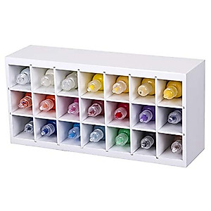 ArtBin 6828AG Paint Storage Tray, Art & Craft Supply Storage, Super Satchel System Accessory, Wall Mountable 21 Compartment Paint Organizer, White