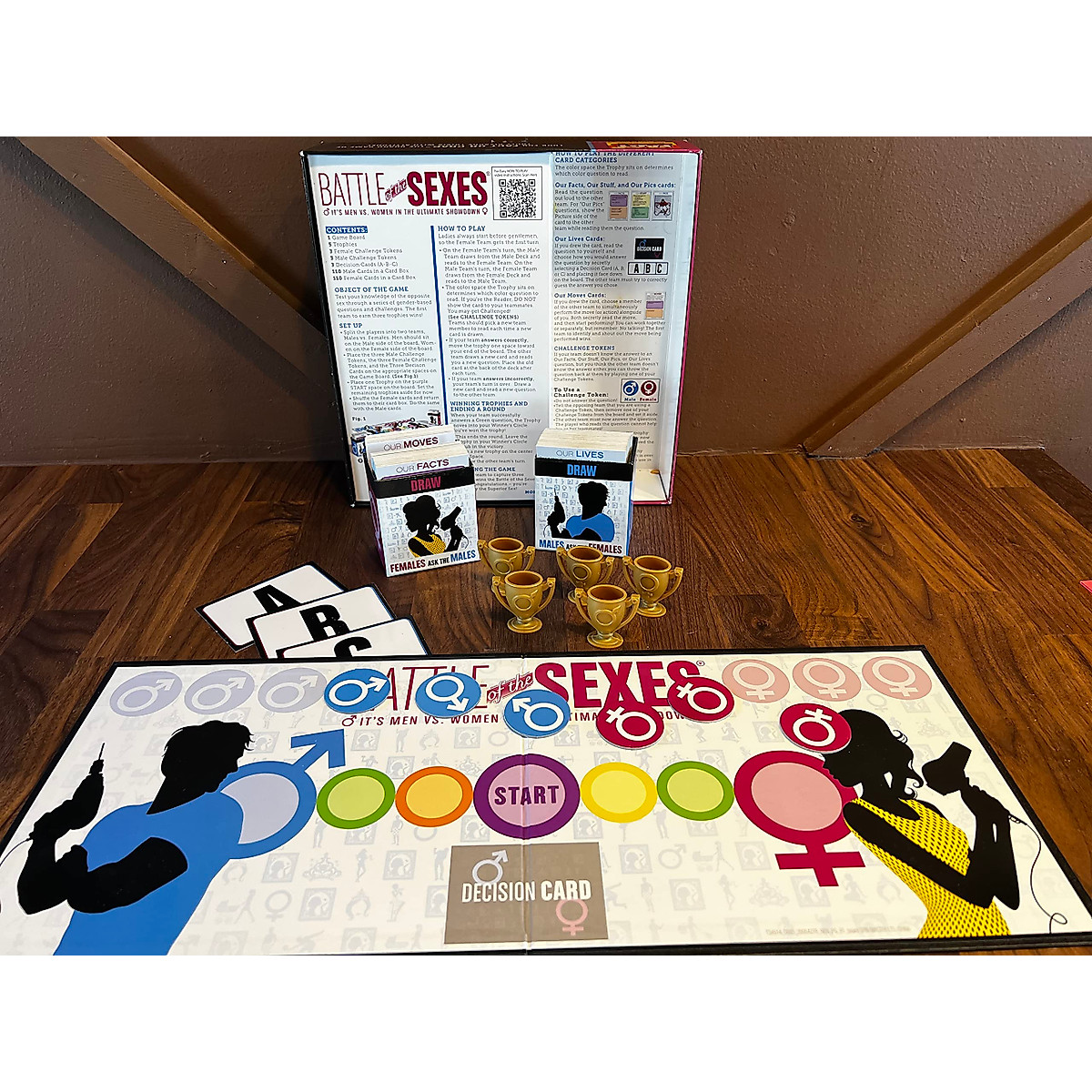 Battle of the Sexes Adult Board Game - Funny Card Games for Adults - Trivia Game Pitting the Men Against the Women - Great for Parties and Couples' Night - 2 or More Players - Ages 16 and Up
