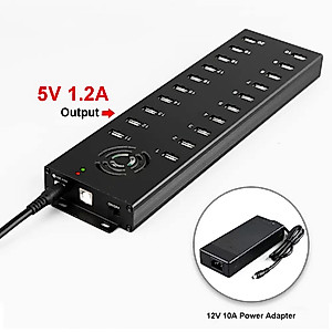 UHPPOTE Industrial Grade 20 Port USB2.0 Hub Charger Data Sync and Charging Station