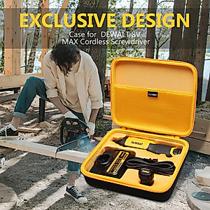 LTGEM Case Compatible with DEWALT DCF682N1/ DCF680N2 8V MAX Cordless Screwdriver, Batteries and Charger, Case Only