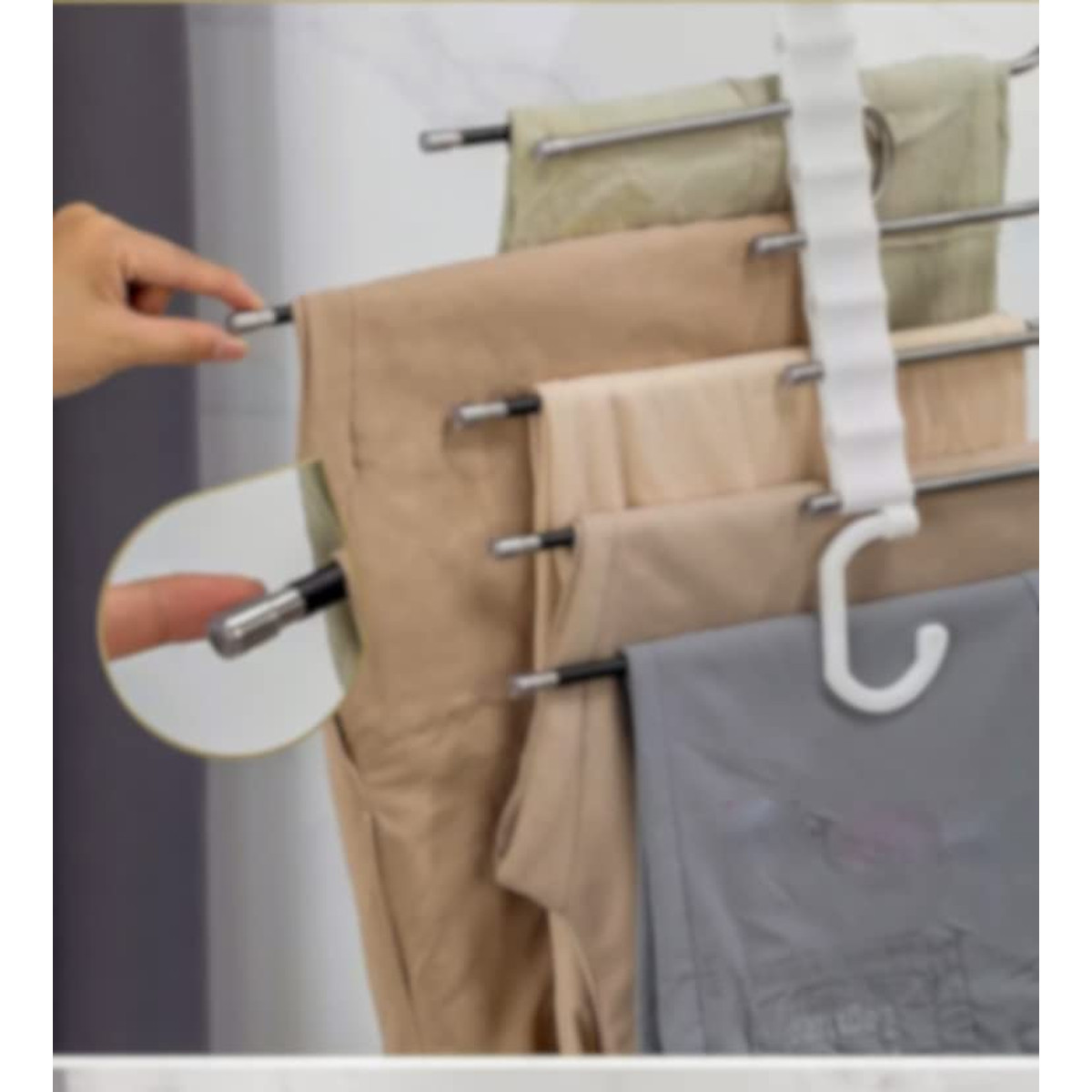 Multifunctional Folding Storage Trousers Rack, Non-Slip Clothes Organizer for Trousers, Scarves, Slack, ect.
