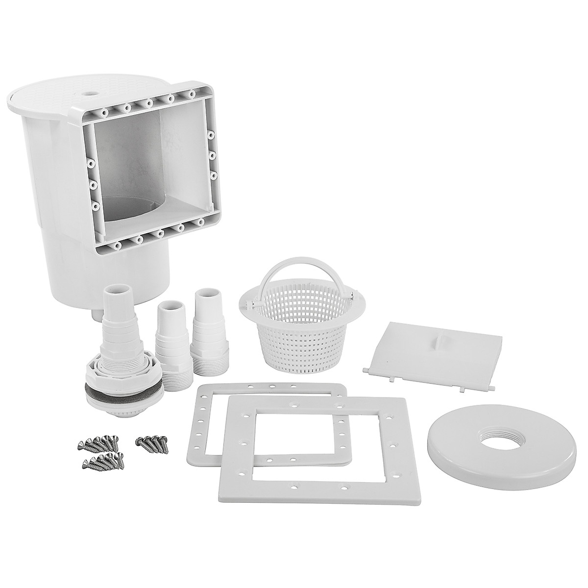 Rx Clear Heavy Duty Standard Complete Thru-Wall Skimmer Kit for Above-Ground Swimming Pool | Made of Non-Corrosive Abs Plastic | Chemical Resistant | White