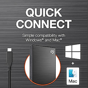 Seagate One Touch SSD 1TB External SSD Portable – Black, speeds up to 1030MB/s, 6mo Mylio Photo+ subscription, 6mo Dropbox Backup Plan​ and Rescue Services (STKG1000400)