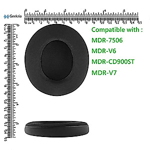 Geekria Sport Cooling Gel Replacement Ear Pads for Sony MDR-7506, MDR-V6, MDR-V7, MDR-CD900ST Headphones Earpads, Headset Ear Cushion Repair Parts (Black)