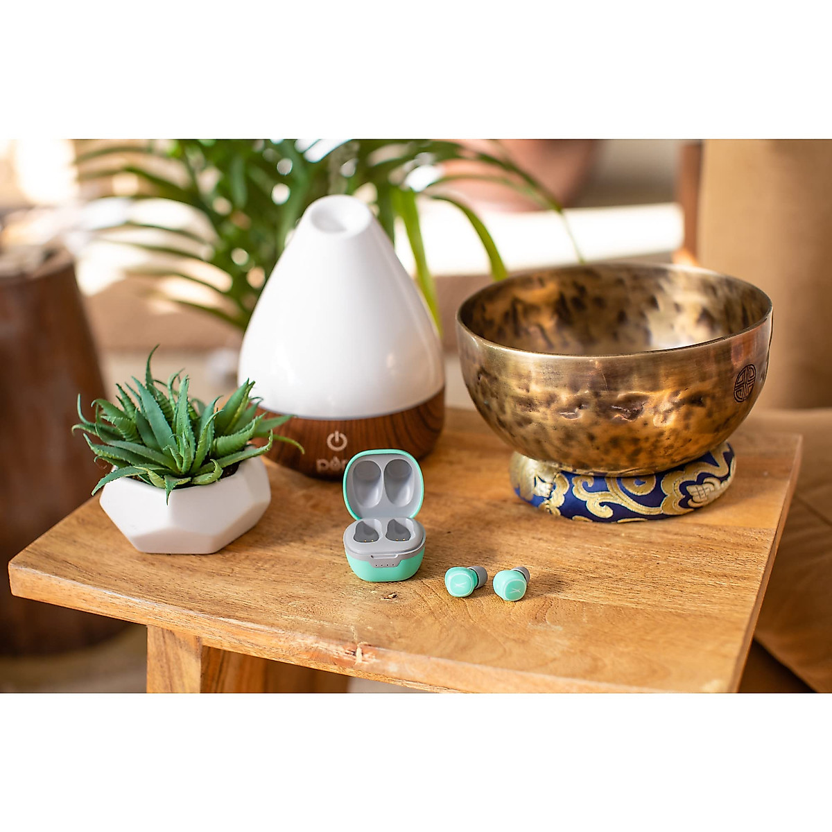 Altec Lansing NanoPods - Truly Wireless Earbuds with Charging Case, TWS Waterproof Bluetooth Earbuds with Touch Controls for Travel, Sports, Running, Working (Mint)