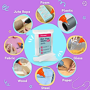 50pcs Full Size Hot Glue Sticks for Large Glue Gun, 0.43x6 inches Large Glue Sticks, Bulk-Pack for Arts Crafts DIY Fabric Gluing & More