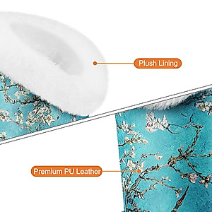 Fintie Plush Lined Double Eyeglasses Holder with Magnetic Base- Anti-scratch Premium Vegan Leather Glasses Stand Case, Blossom