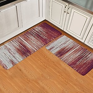 Red Kitchen Mats 2 Pieces Non Slip Runner Rug Set Farmhouse Rustic Abstract Art Gradient Painting Kitchen Rugs Washable Comfort Standing Floor Mat for Kitchen, Sink, Office, 15.7"x23.6"+15.7"x47.2"