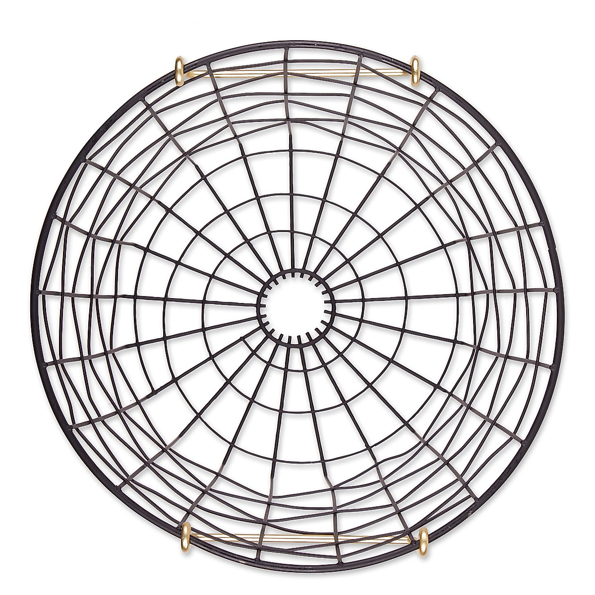 DII Metal Wire Mesh Stackable Utility Storage Bin, Small Round, 12x12x10, Black/Gold