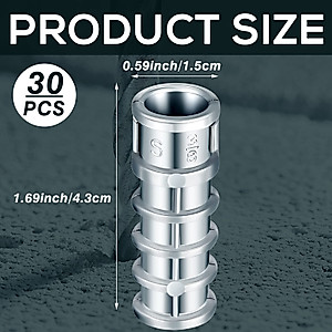 30 Pack 9071456 Lag Shields,3/8 in. x 1-3/4 in. Lag Screw Bolts Concrete Anchors Masonry Anchors Zinc Alloy Plated